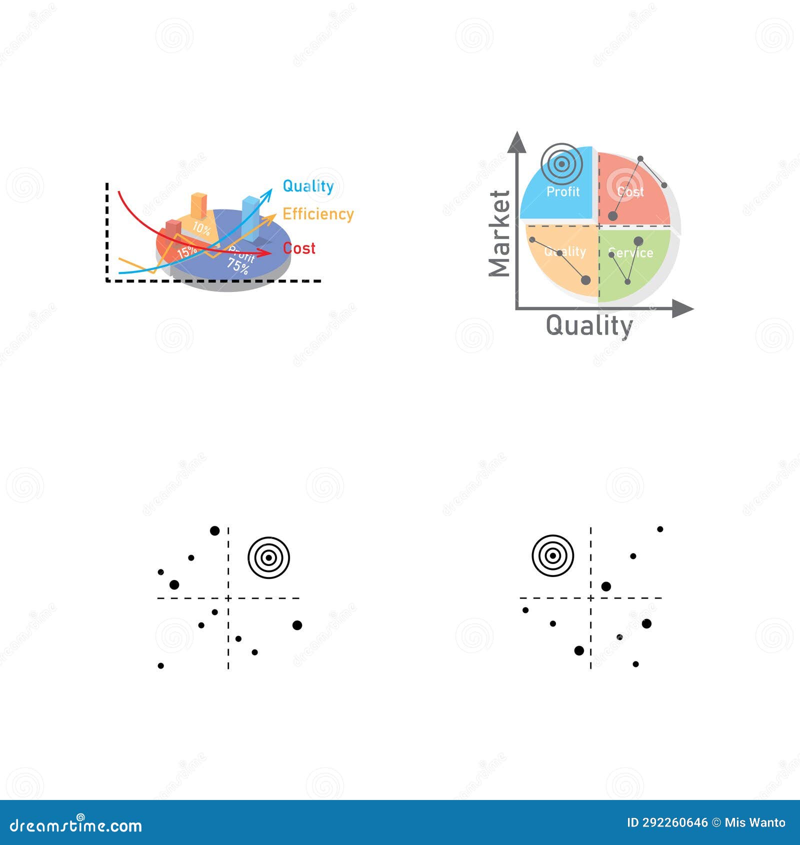 Quadrant Concept Diagram Logo Illustration Stock Illustration ...