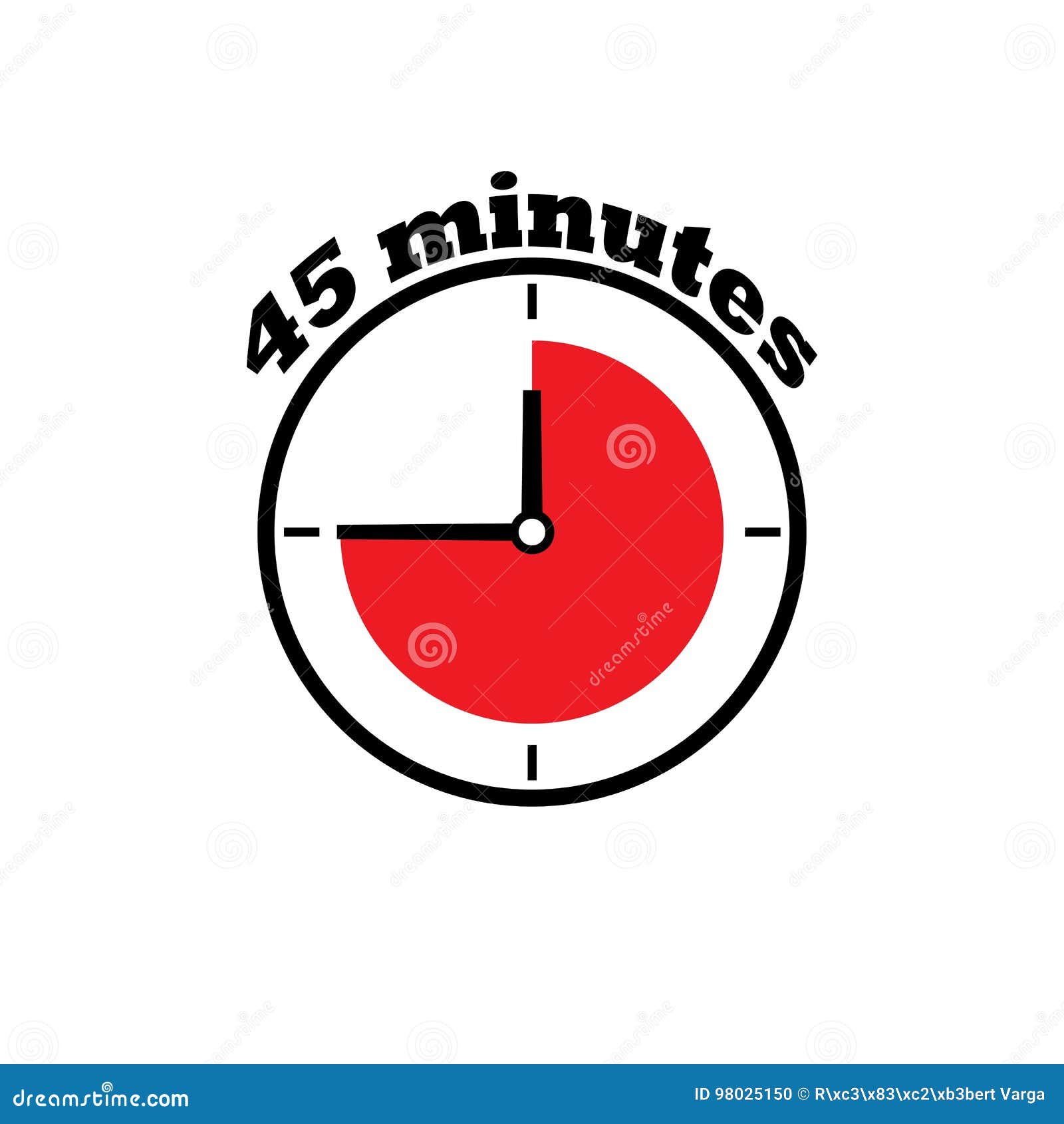 Quadrante Di Orologio Di 45 Minuti Illustrazione Vettoriale ...