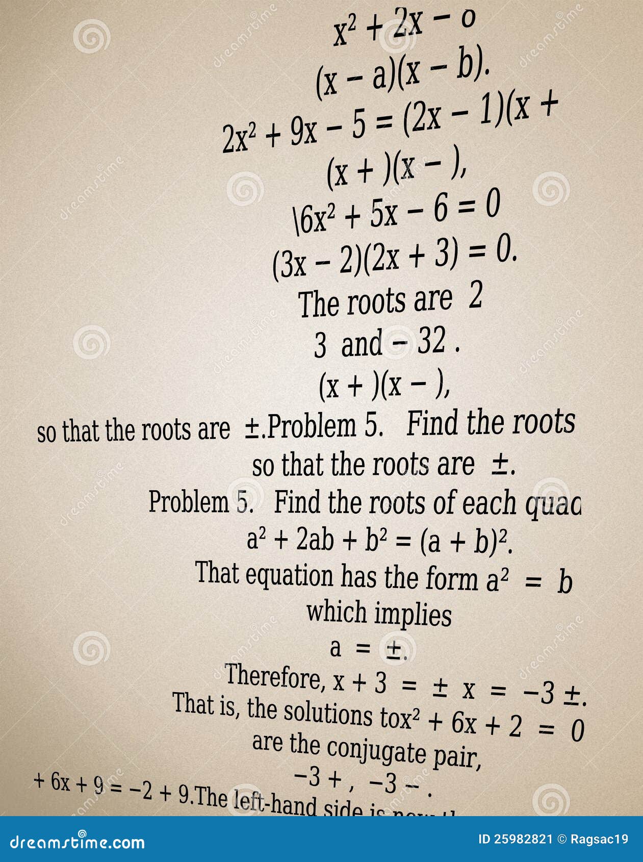 Quadratic equation stock illustration. Illustration of equations - 25982821