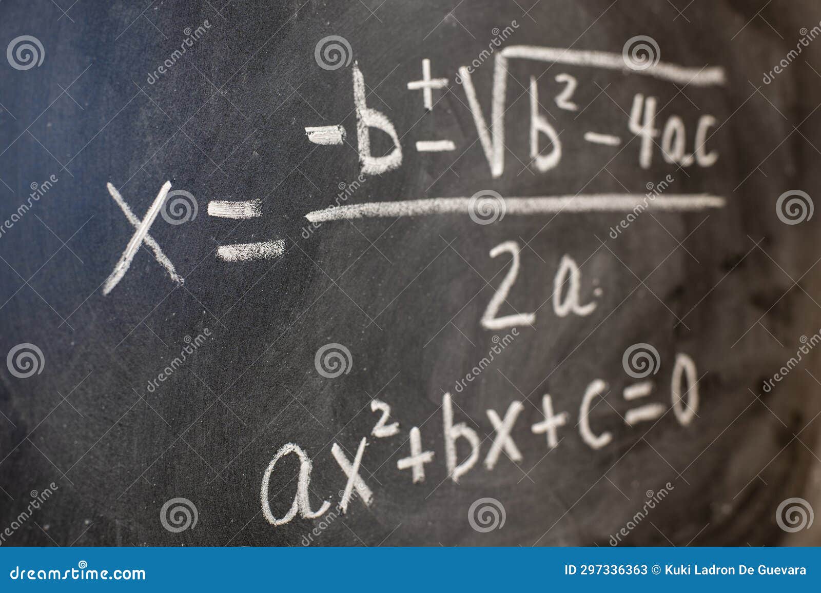 Quadratic Equations Handwritten on a Blackboard with Chalk Stock Image ...