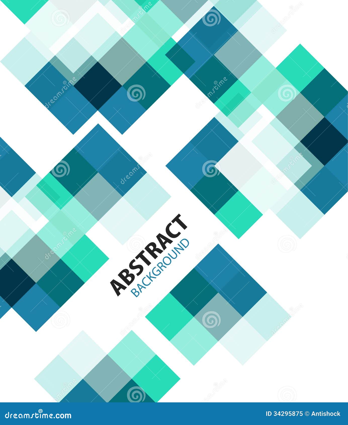 Quadratischer Blauer Geometrischer Abstrakter Hintergrund Vektor ...