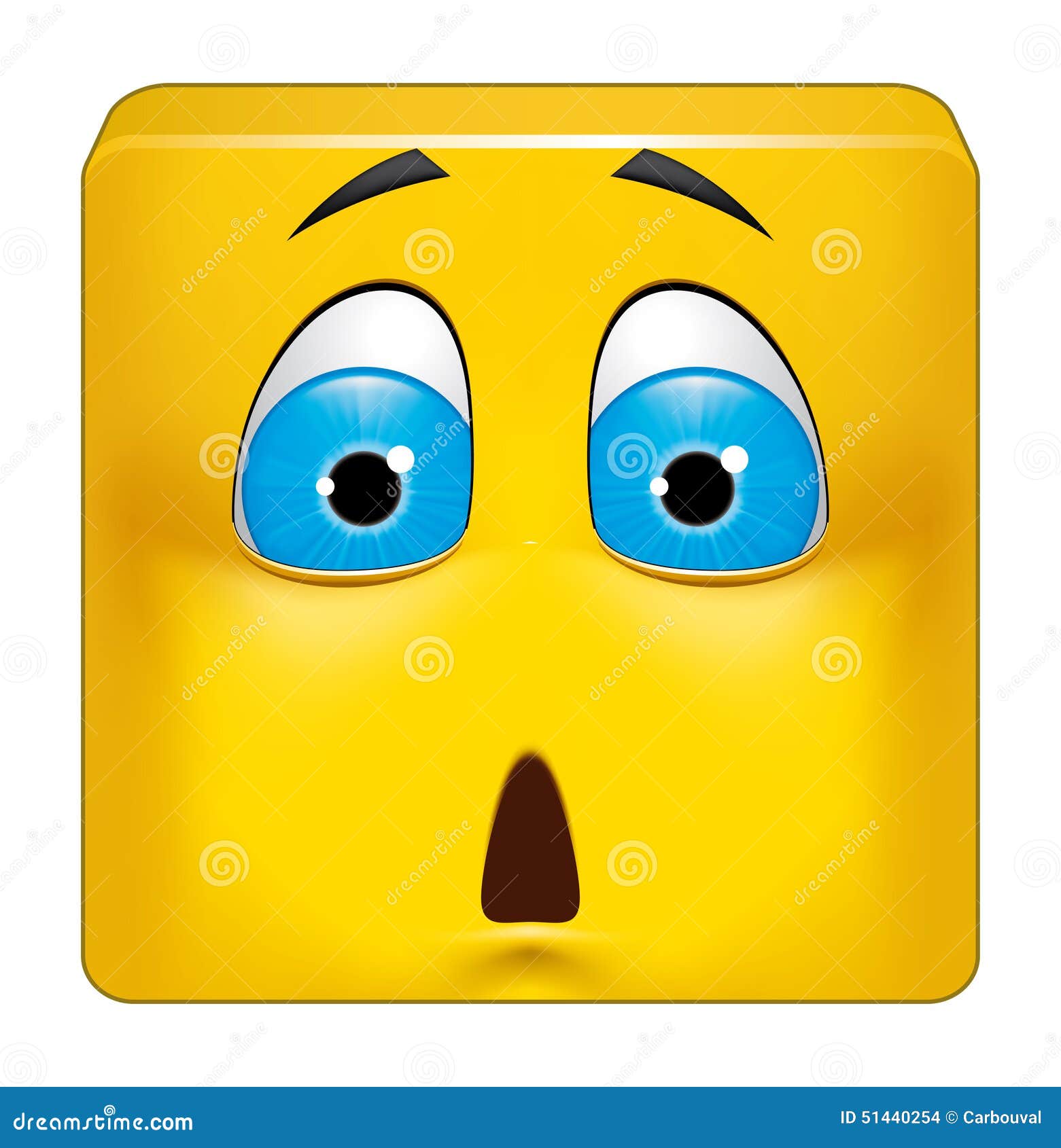 Quadratischer Emoticon Entsetzt Stock Abbildung - Illustration von ...