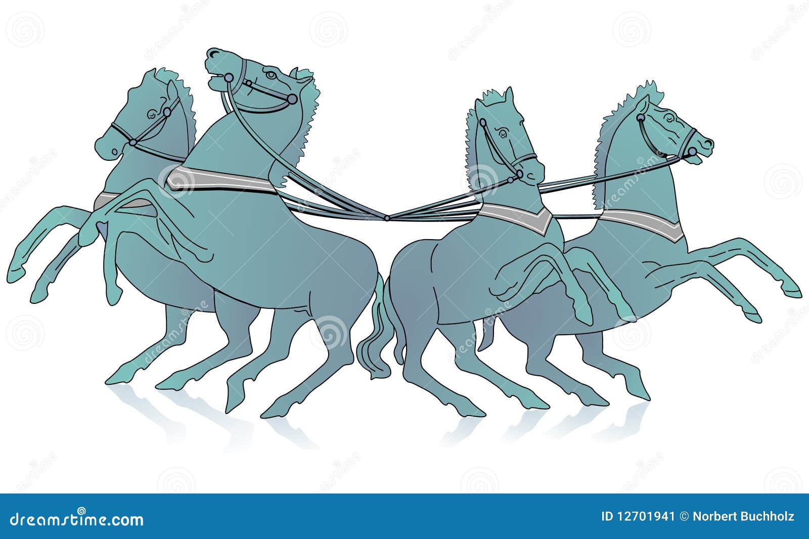 Quadriga stock vector. Illustration of harnessed, antiquity - 12701941