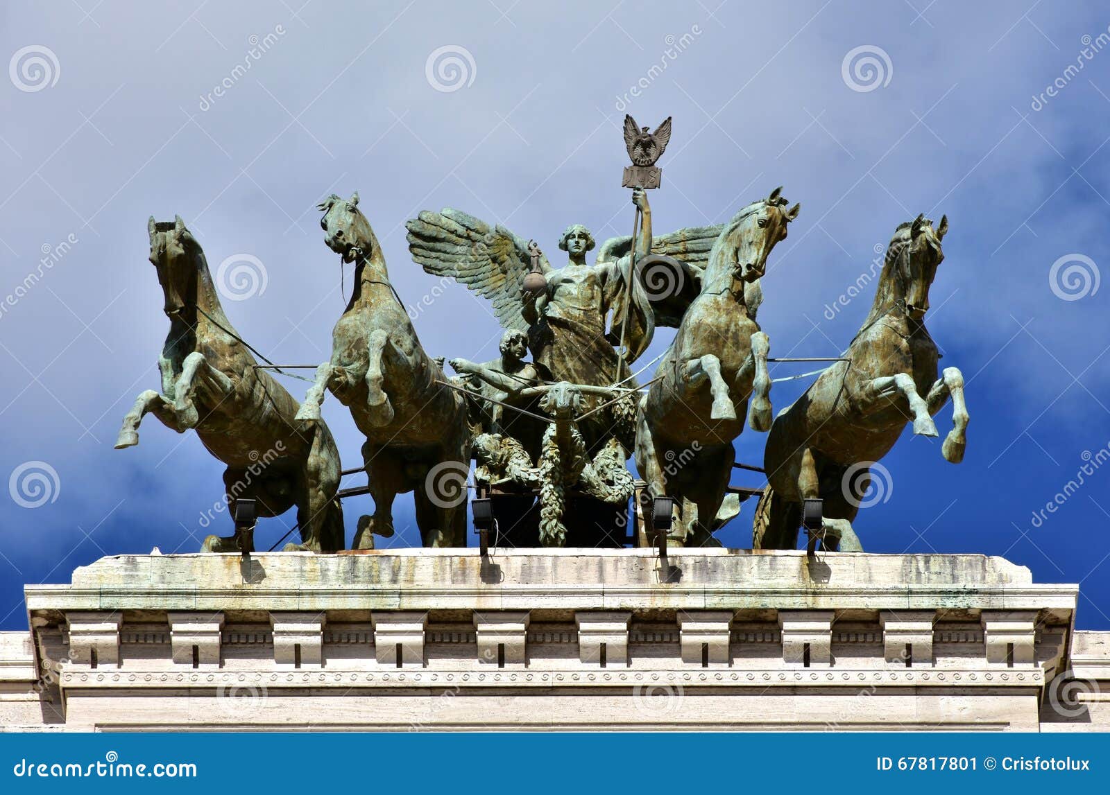 Quadriga with Goddess of Justice Stock Image - Image of eagle, symbol ...
