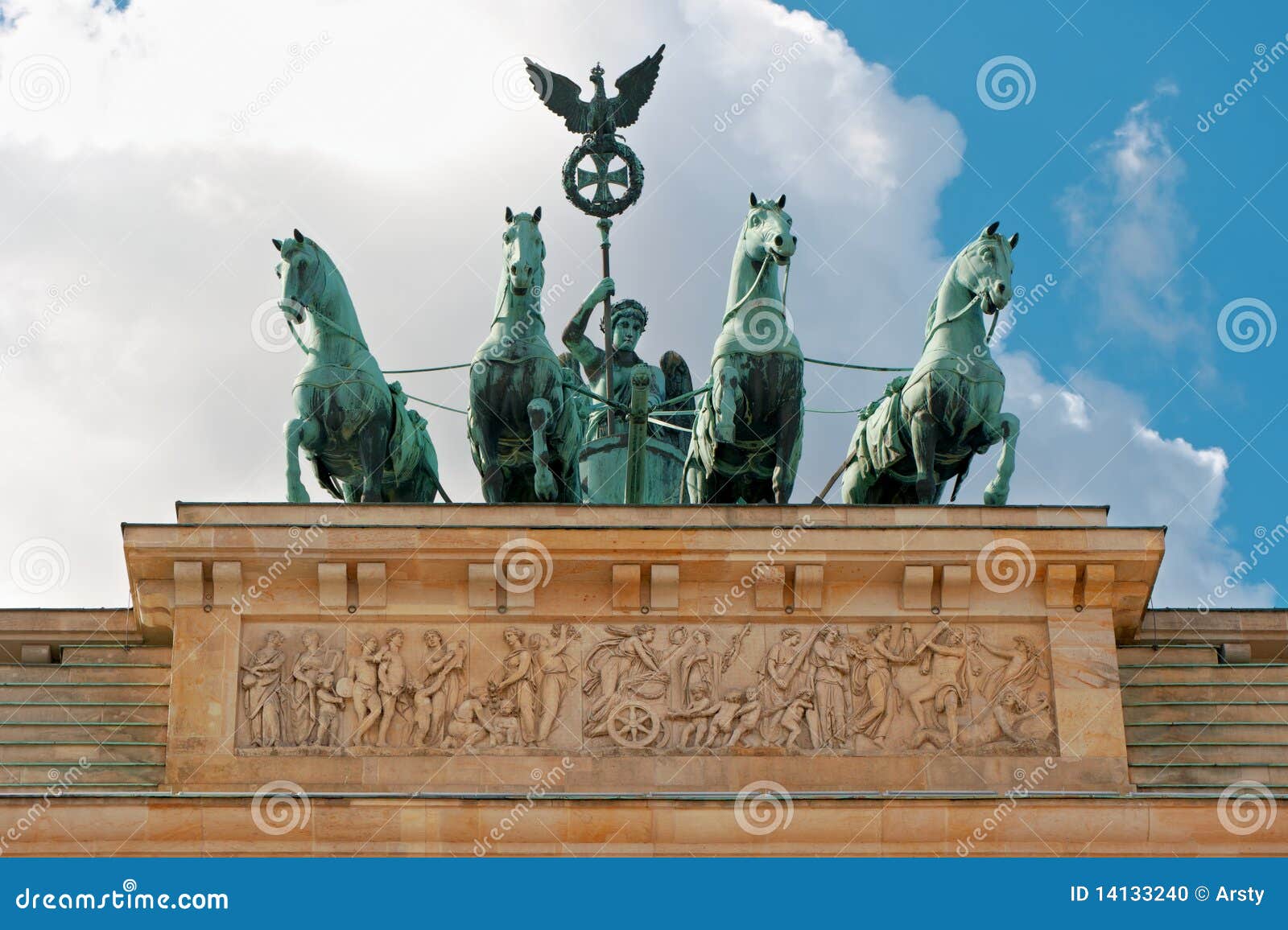 Quadriga Statue in Berlin, Germany. Stock Photo - Image of horizontal ...