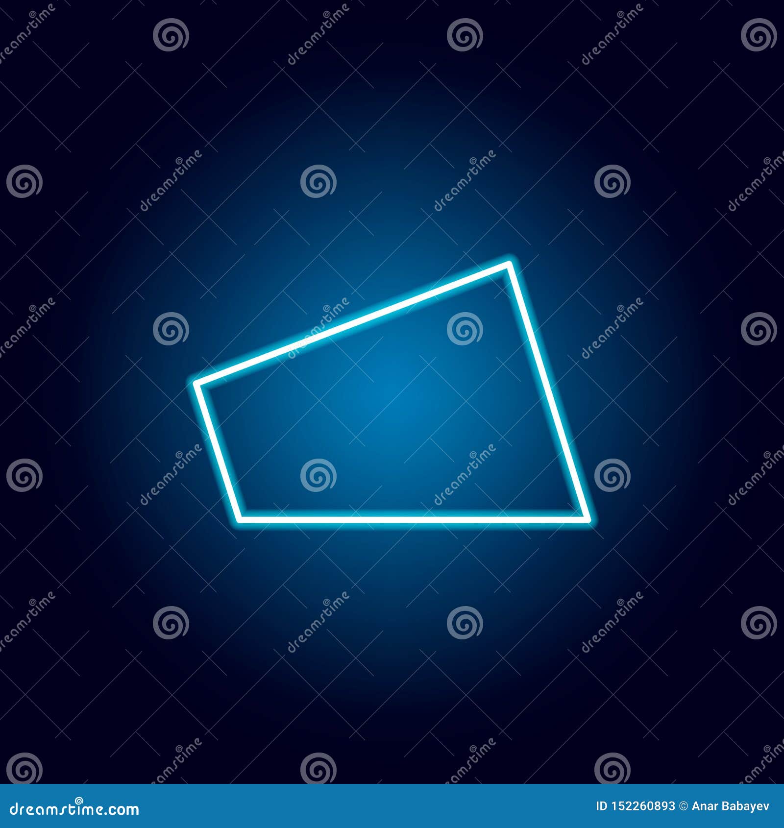 Quadrilateral Icon in Neon Style. Geometric Figure Element for Mobile ...