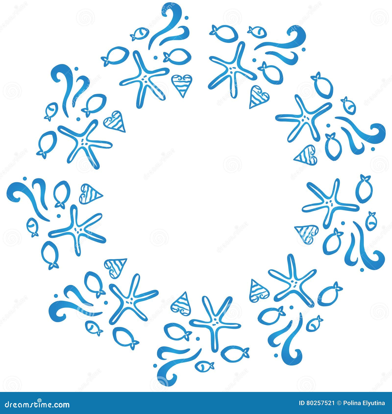 Quadro Do Mar Do Círculo Do De Ð Com Uma Estrela Do Mar Simples ...