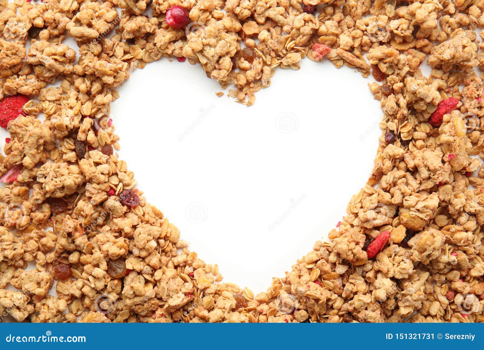 Quadro Feito Com Granola No Fundo Branco Imagem de Stock - Imagem de ...