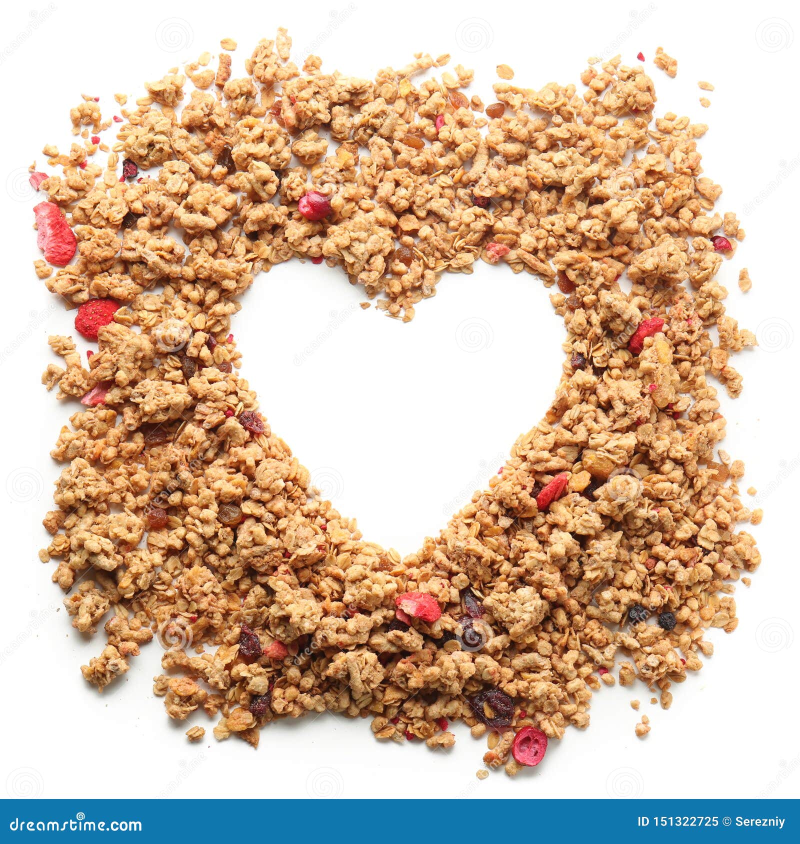 Quadro Feito Com Granola No Fundo Branco Imagem de Stock - Imagem de ...