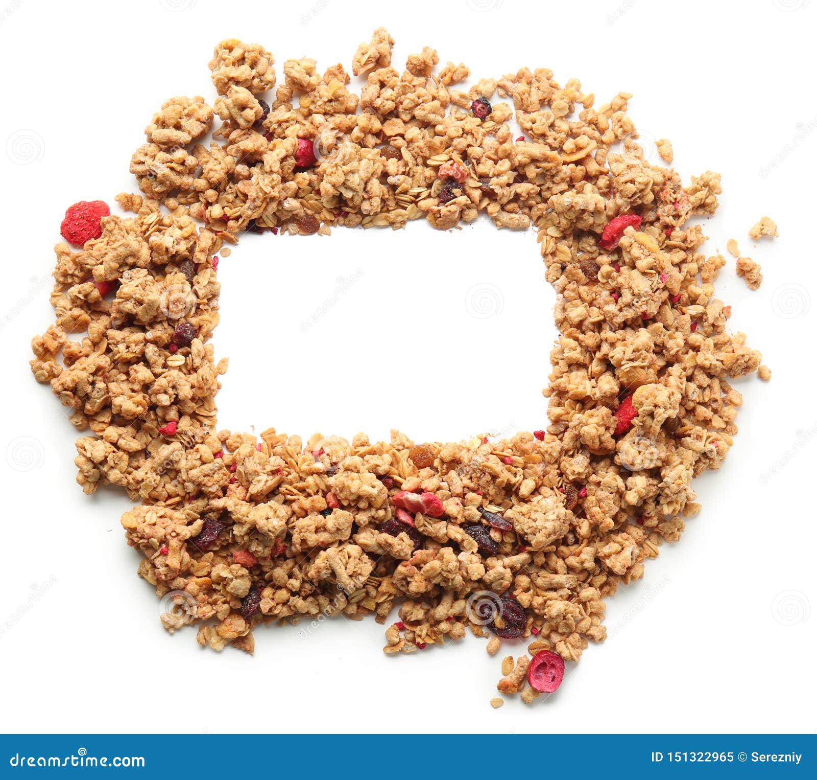 Quadro Feito Com Granola No Fundo Branco Imagem de Stock - Imagem de ...