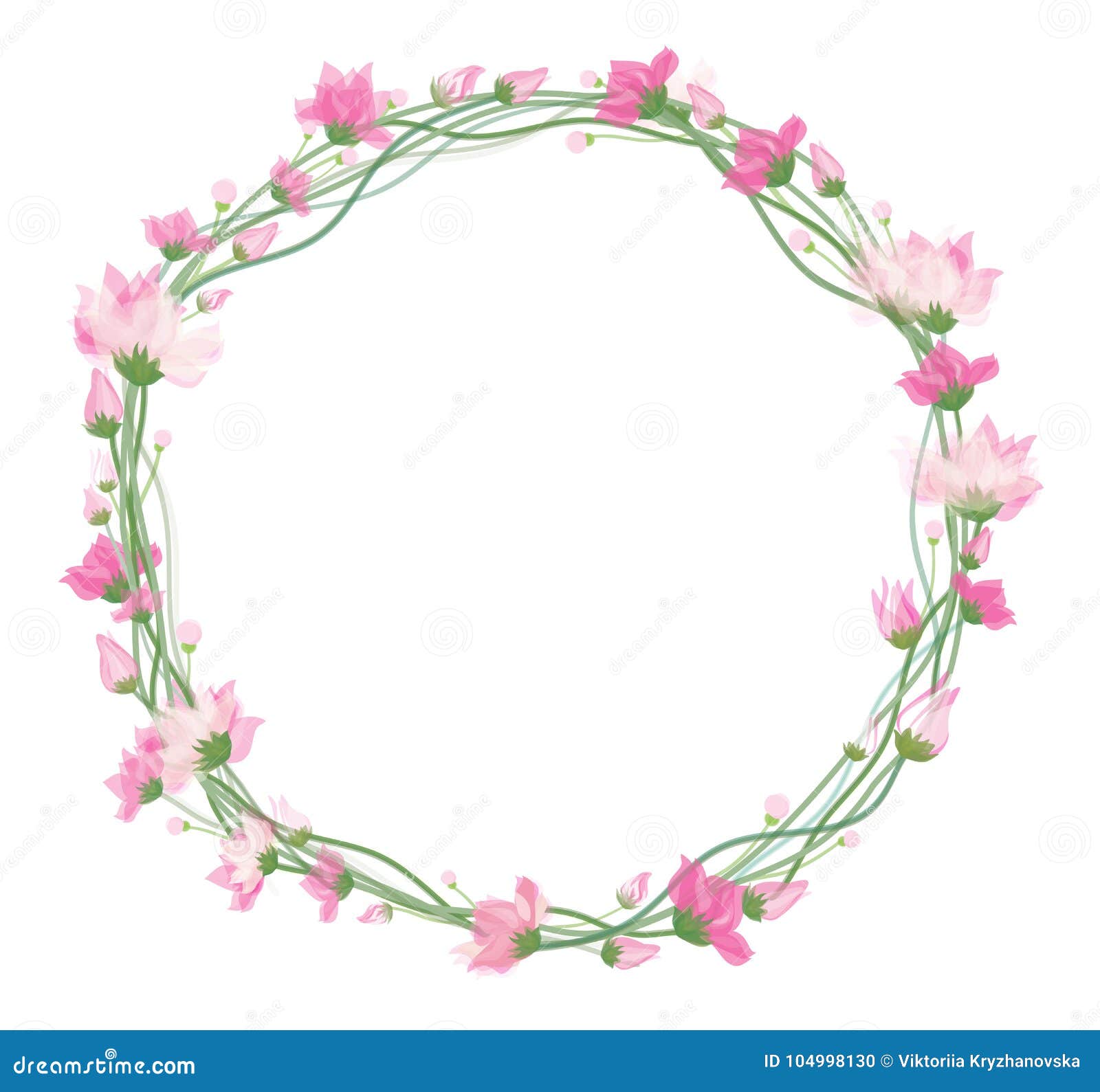 Quadro Floral Do Círculo Do Vetor Ilustração do Vetor - Ilustração de ...