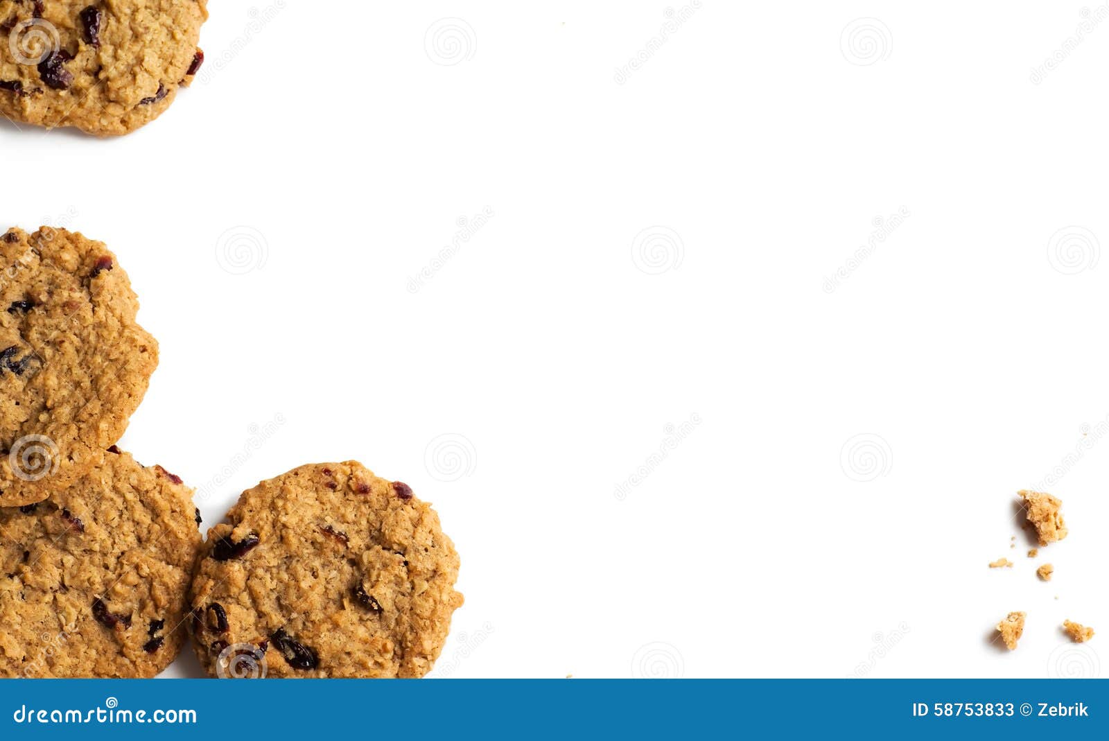 Quadro Horizontal Das Cookies E Das Migalhas Isolado No Branco Imagem ...