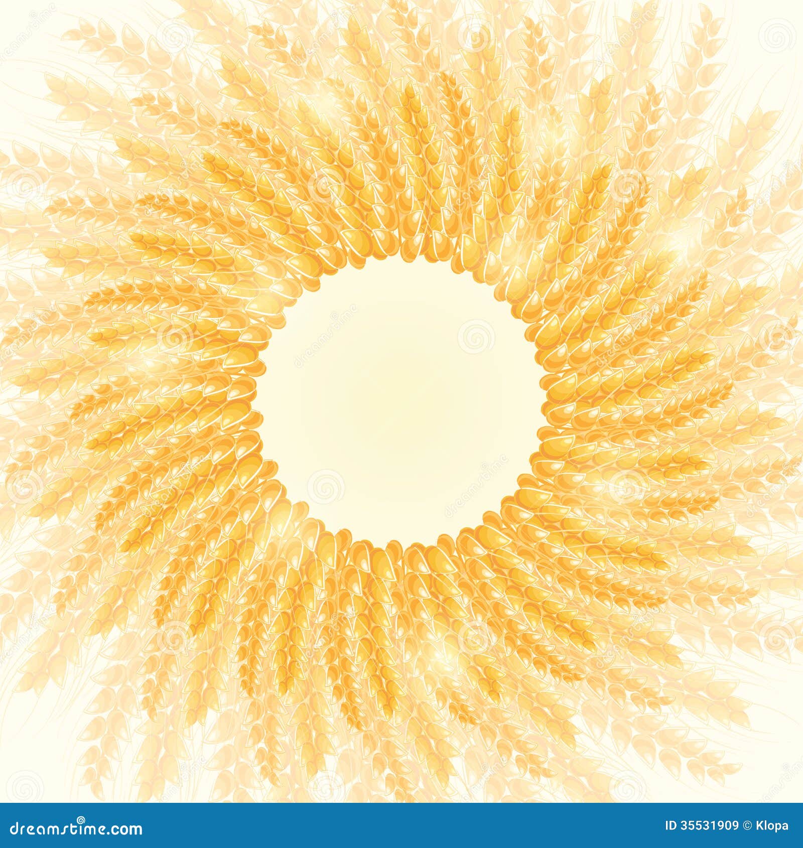 Quadro redondo do trigo ilustração do vetor. Ilustração de brilhante ...