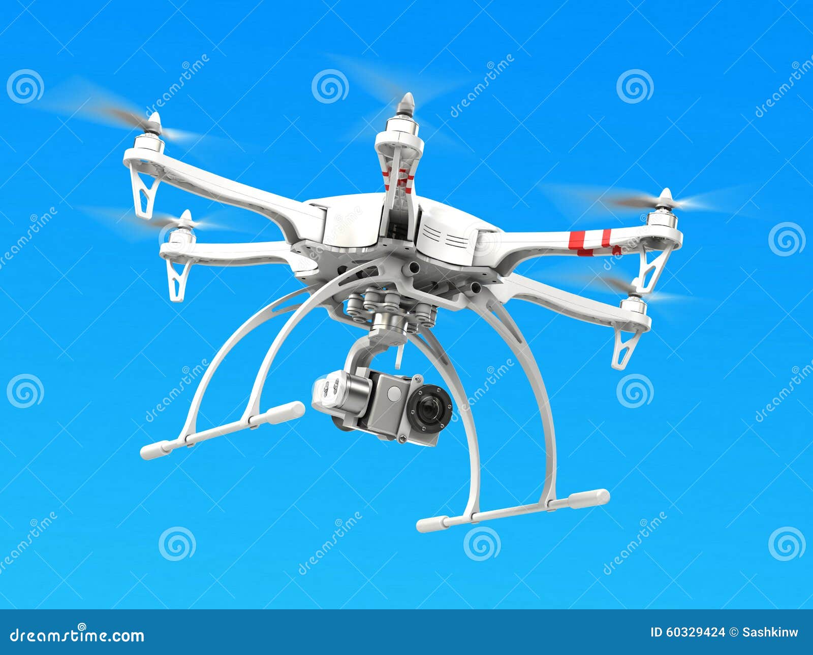 Quadrocopter Drone with Camera Stock Illustration - Illustration of ...