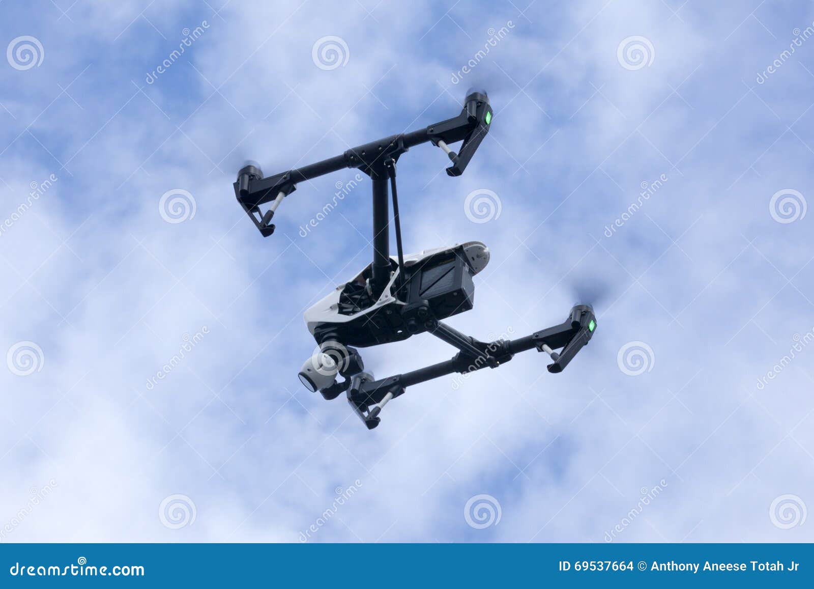 Quadrocopter drone stock photo. Image of hovering, controlled - 69537664