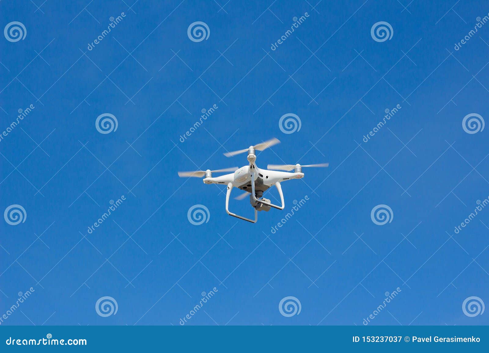 Quadrocopter Flying in the Sky Stock Image - Image of modern, propeller ...