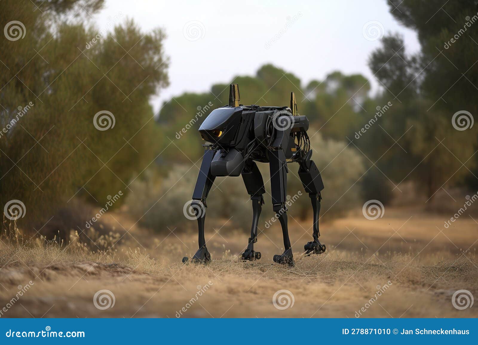 A Quadruped Biomechanical Robot Also Known As Robot Dog With A Camera ...