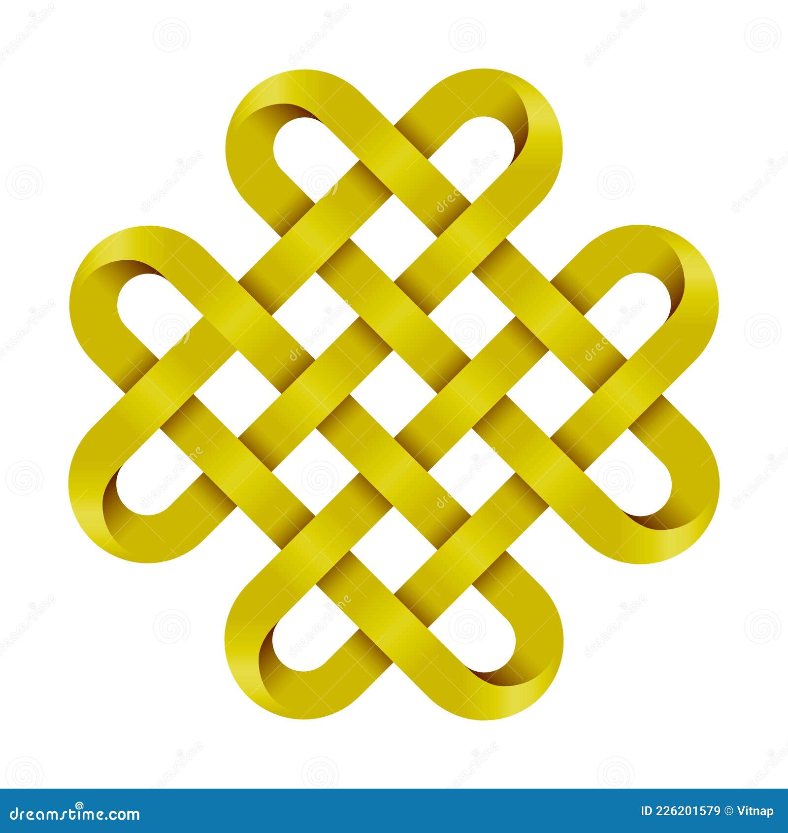 The Golden Mobius Loop The Sign Of Infinity Made Of Three Lines Of