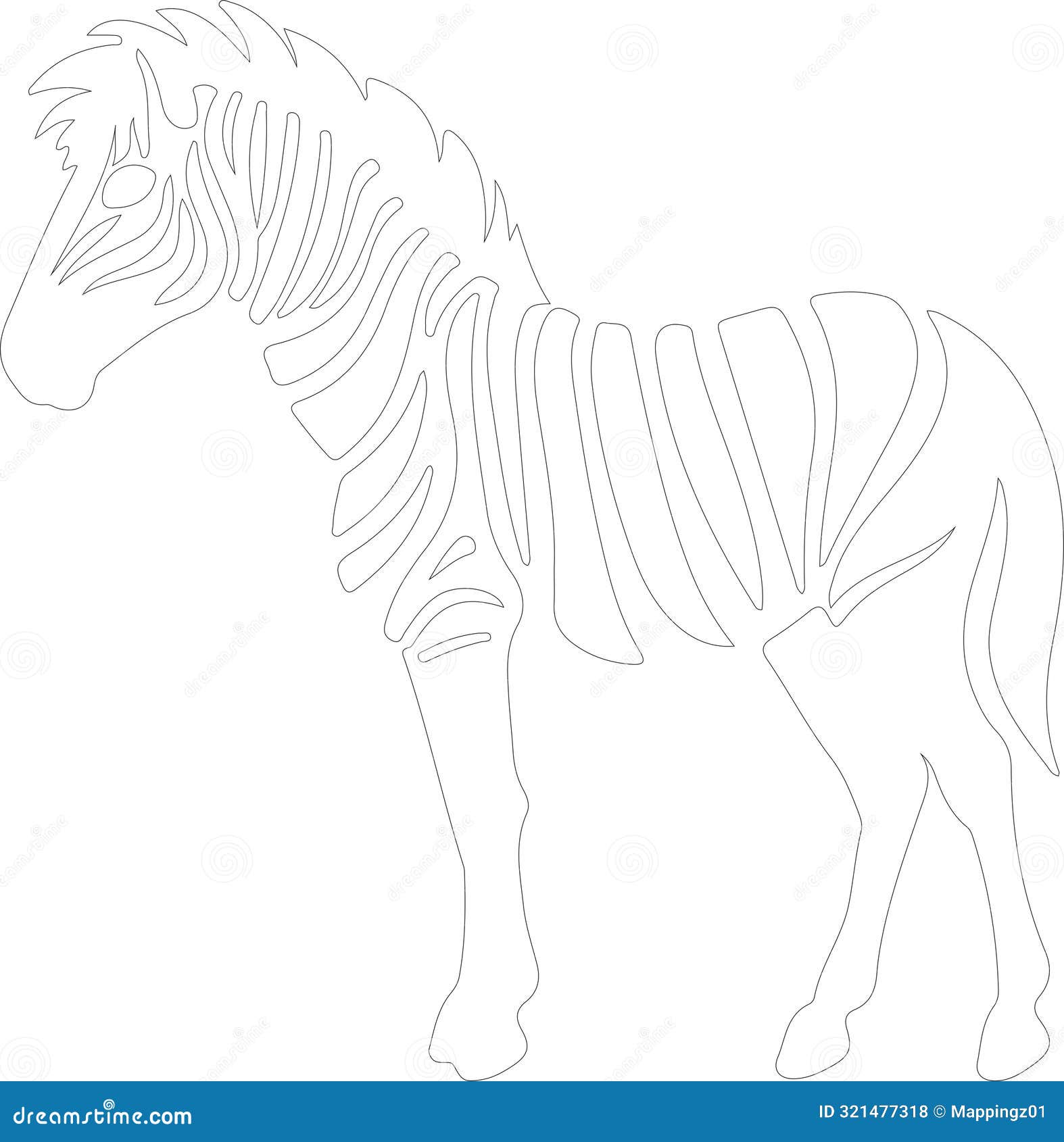 Quagga Outline Silhouette Generative Ai Vector Illustration ...