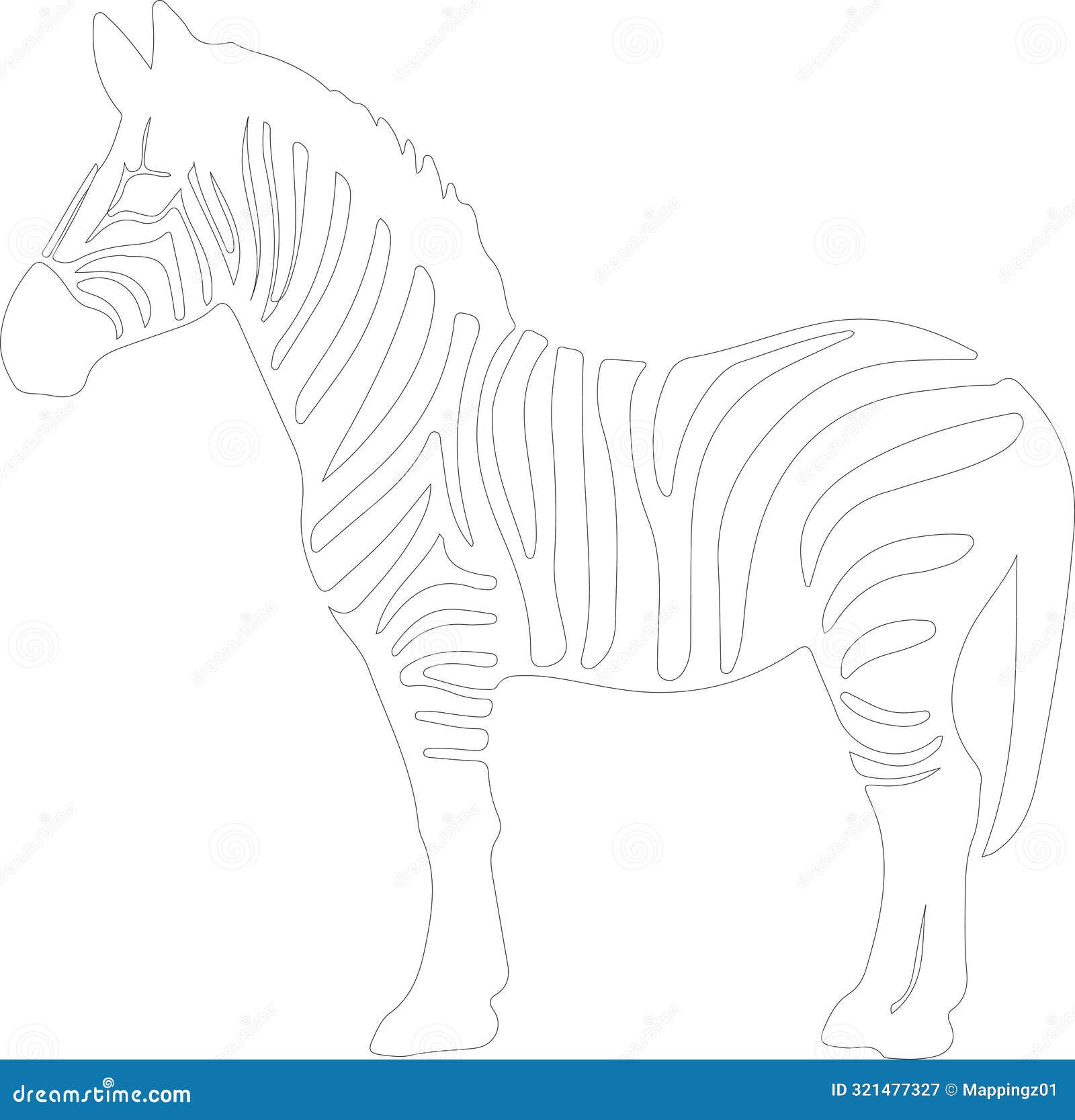 Quagga Outline Silhouette Generative Ai Cartoon Vector | CartoonDealer ...