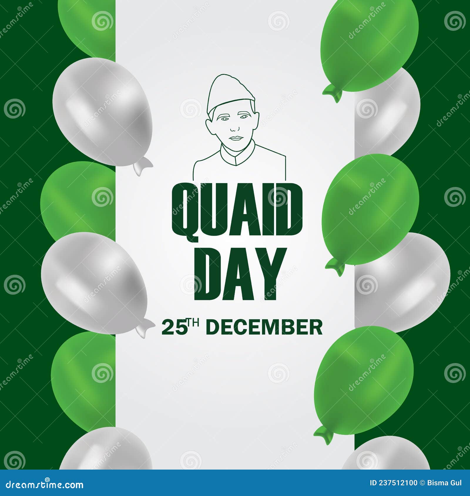 Quaid Day 25th December Celebration Social Media Post. Stock Vector ...
