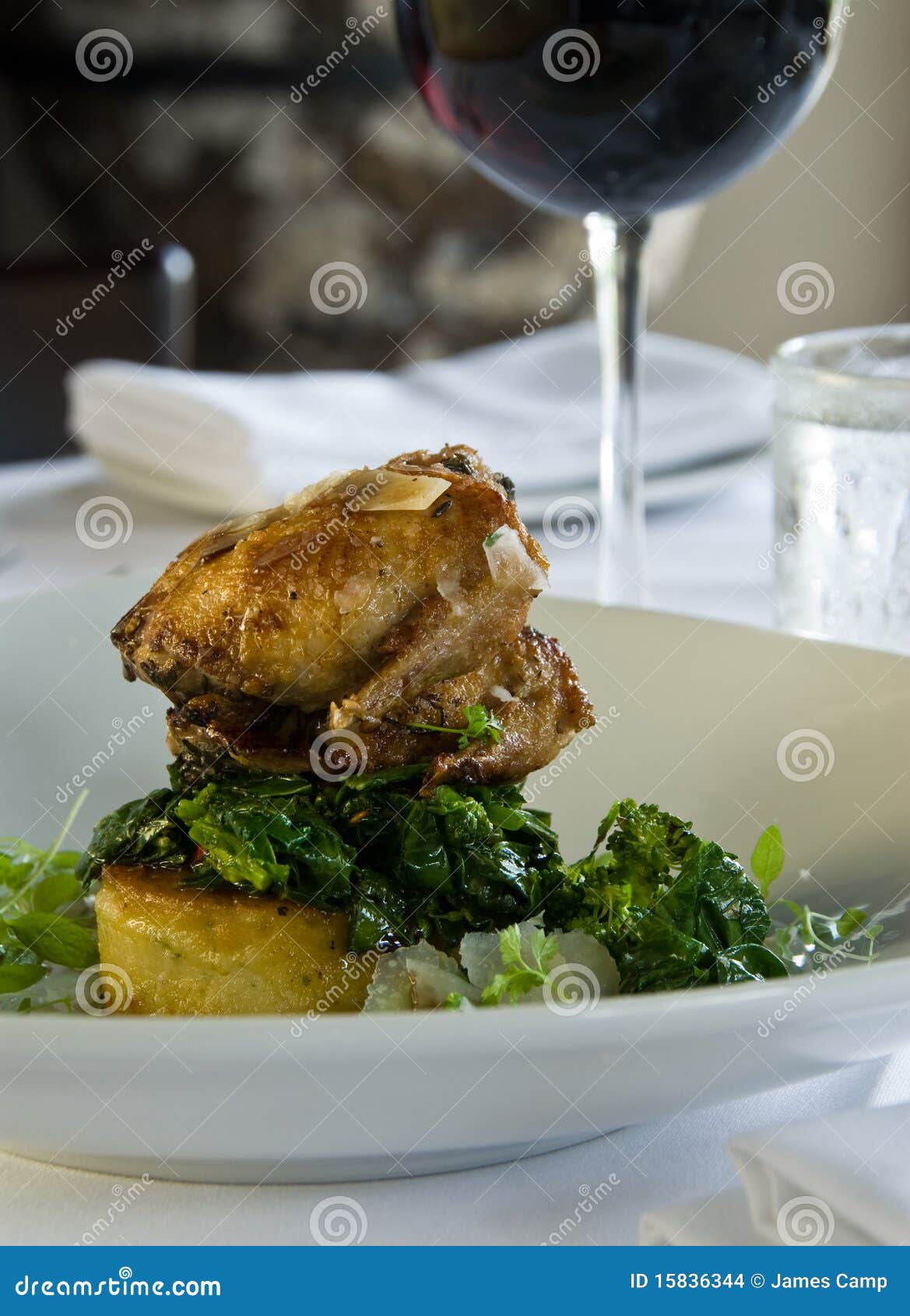 Quail appetizer stock photo. Image of white, spinach - 15836344