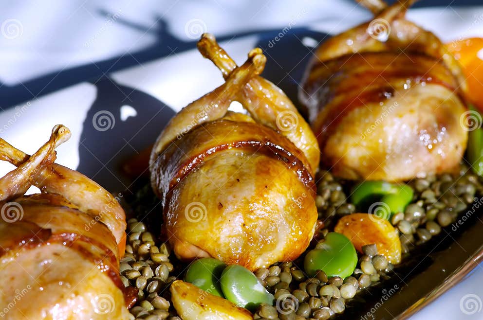 Quail dinner stock photo. Image of meal, nutrition, restaurant - 4479684