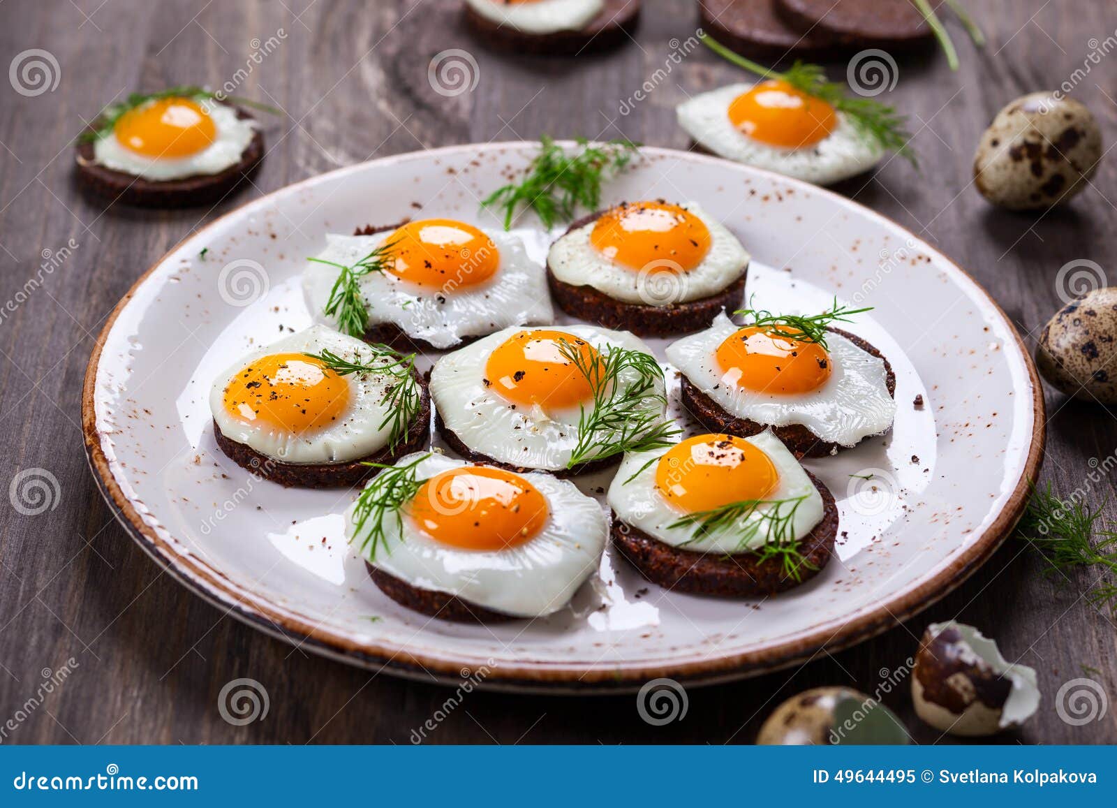 Quail egg canapes stock image. Image of prepared, food - 49644495