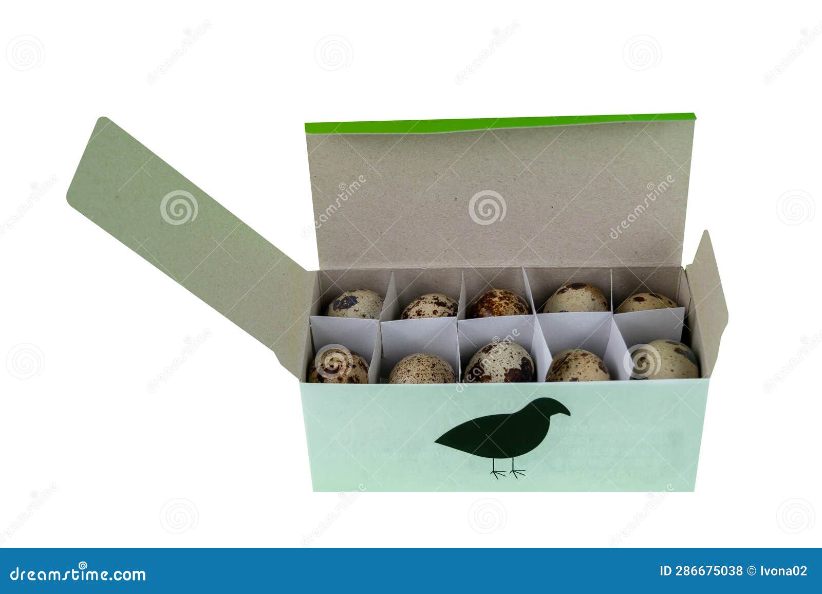 Quail Eggs in a Box Isolated on a White Background Stock Photo - Image ...