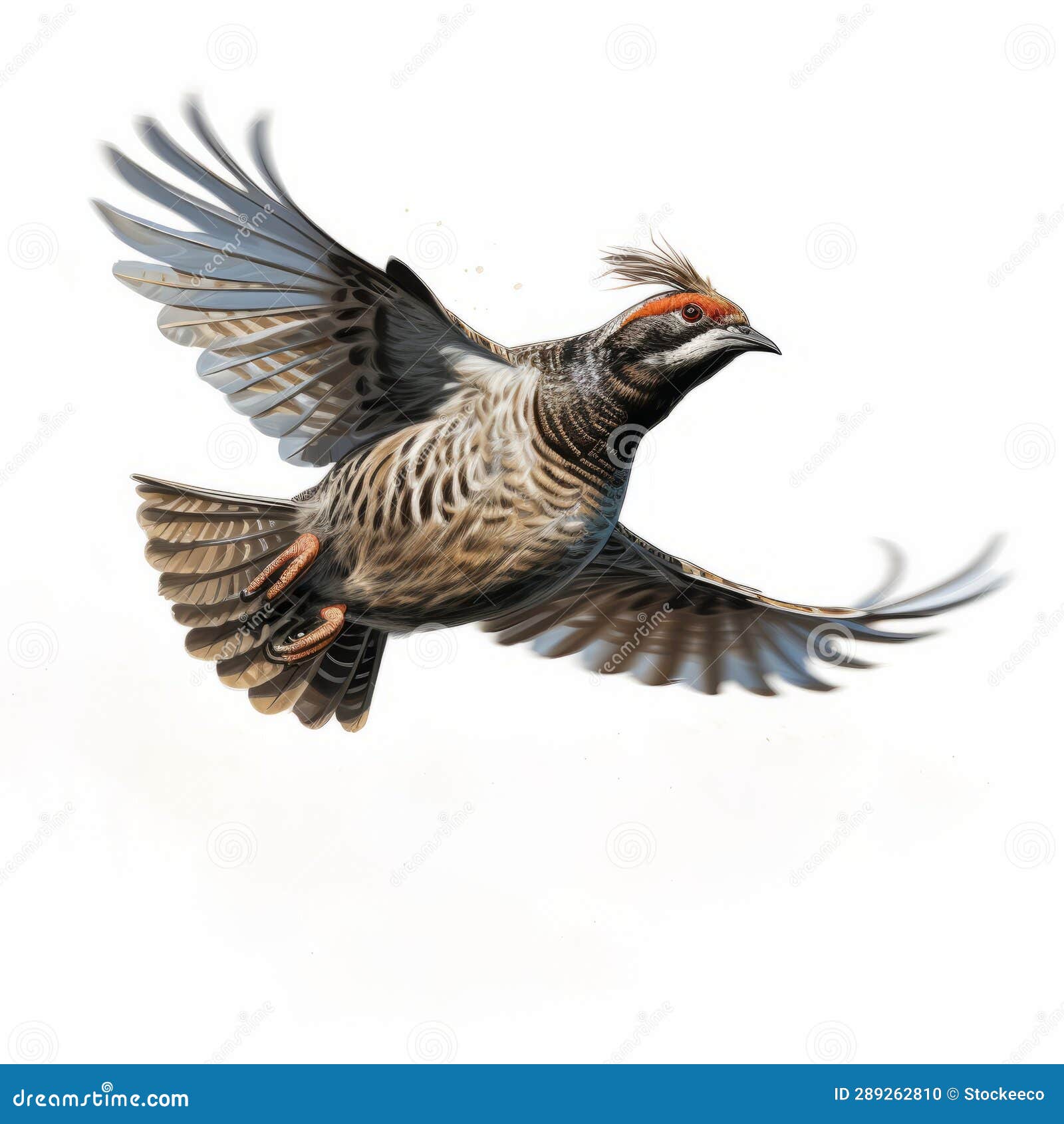 Quail in Flight: Comic Book Style Artwork by Travis Charest Stock Photo ...