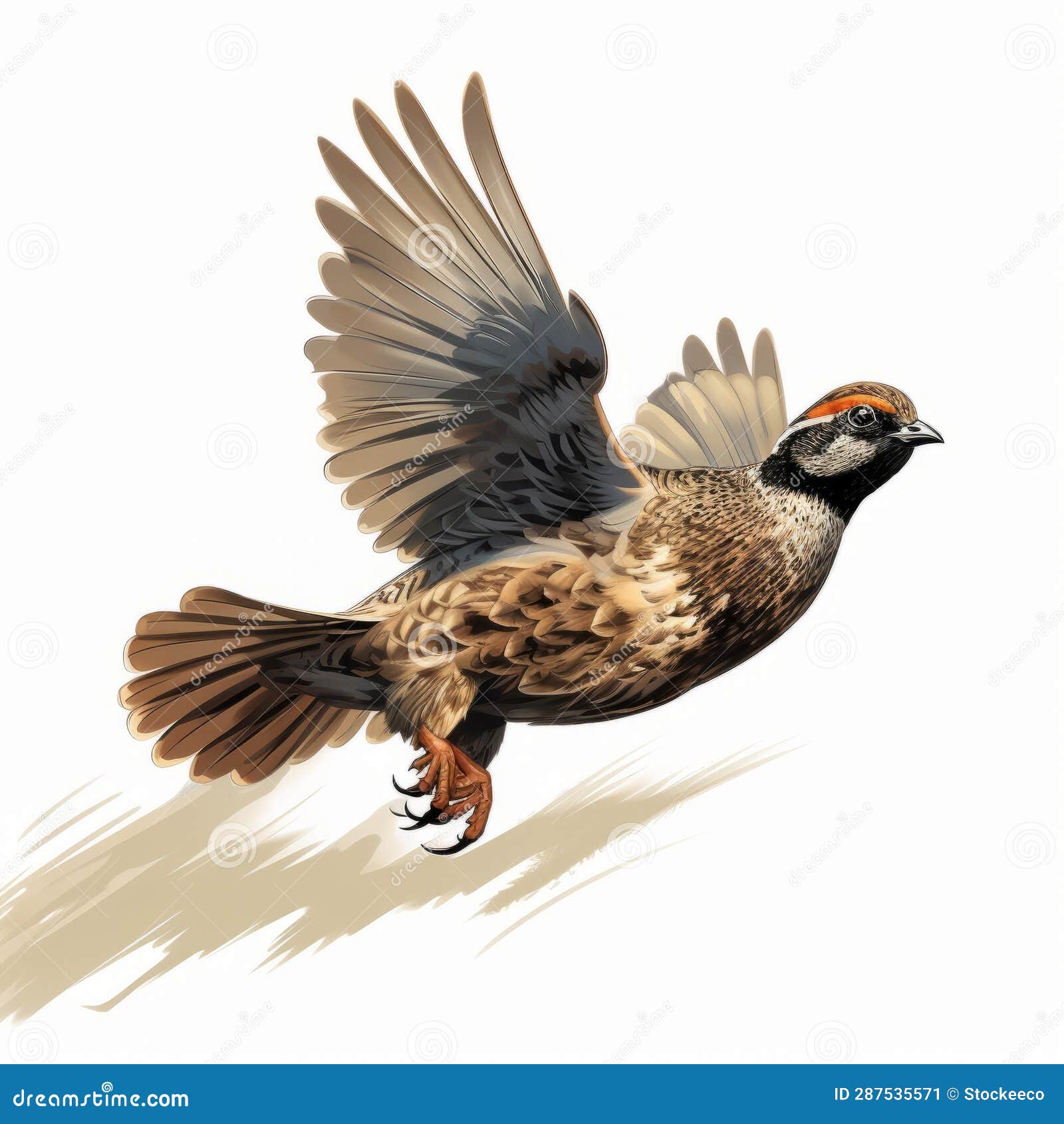 Quail in Flight: Explosive Pigmentation Illustration by Travis Charest ...