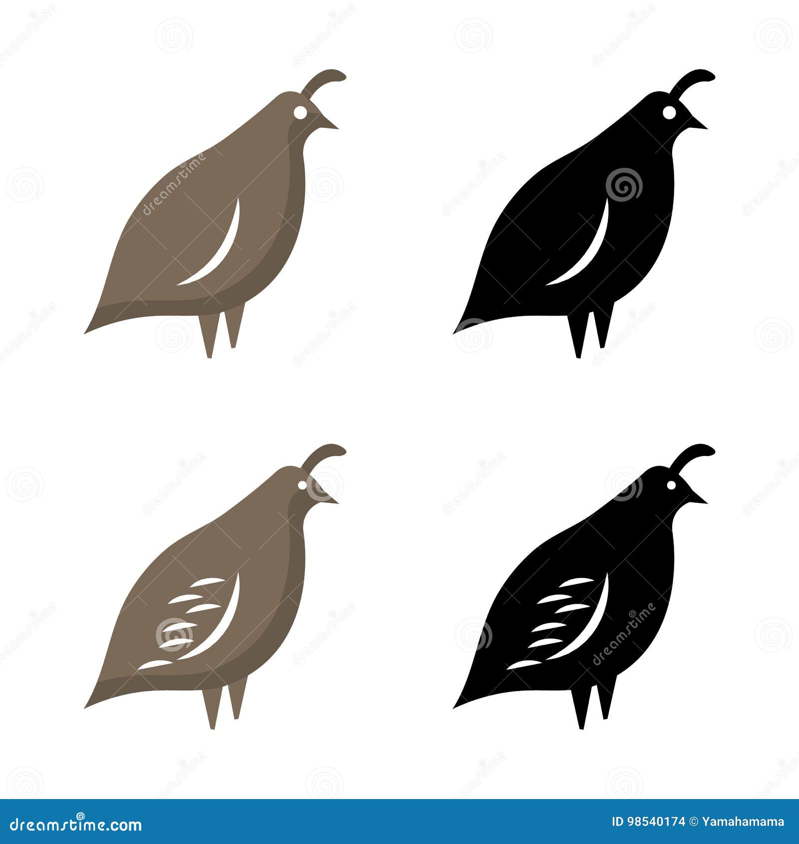 Quail stock vector. Illustration of icons, bird, nature - 98540174