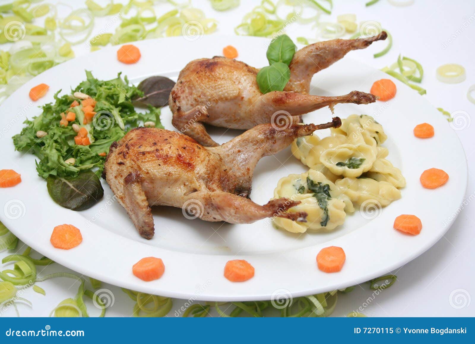 Quails stock image. Image of quails, meal, dinner, spinach - 7270115