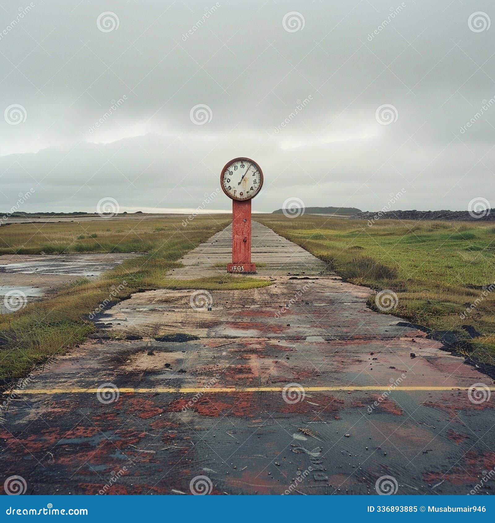 A Quaint Clock Perched Atop a Cozy Air Strip, Marking Time in a Serene ...