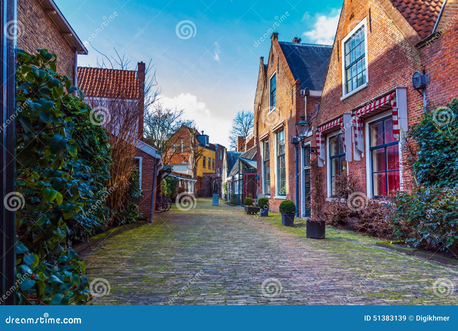 Quaint Haarlem Alley stock image. Image of residential - 51383139