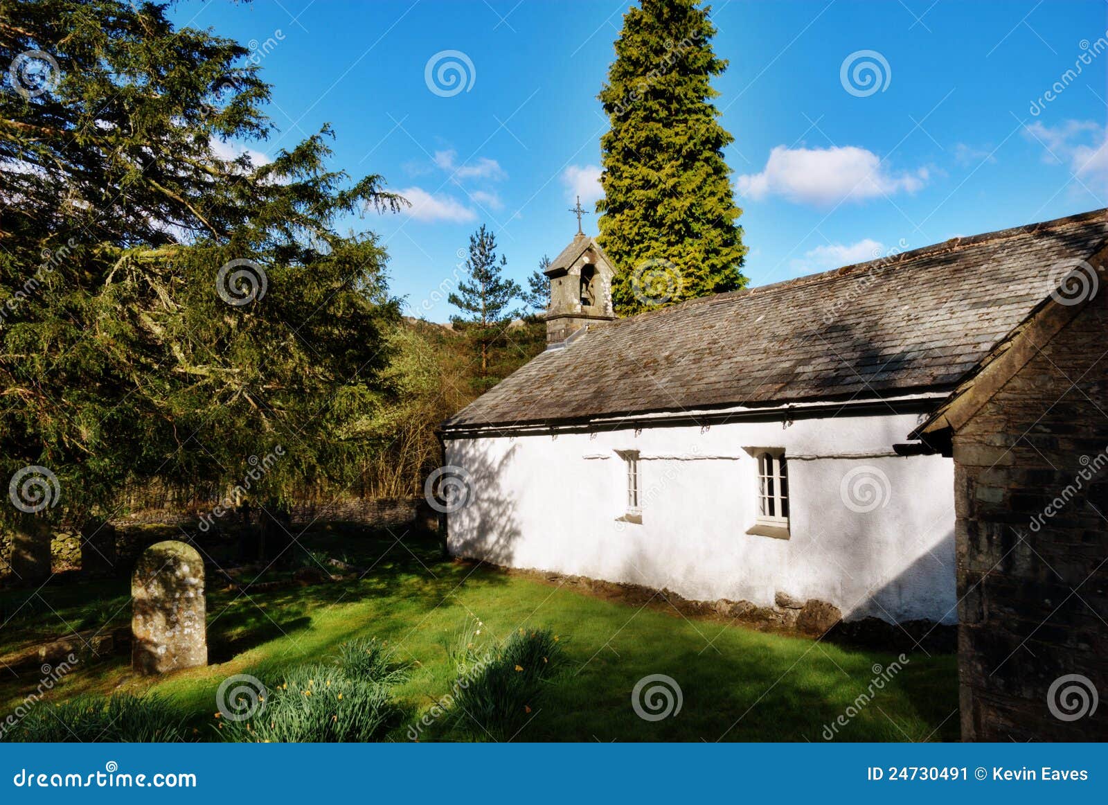 Quaint Rural Stone Church Wythburn, Cumbria Stock Image - Image of ...