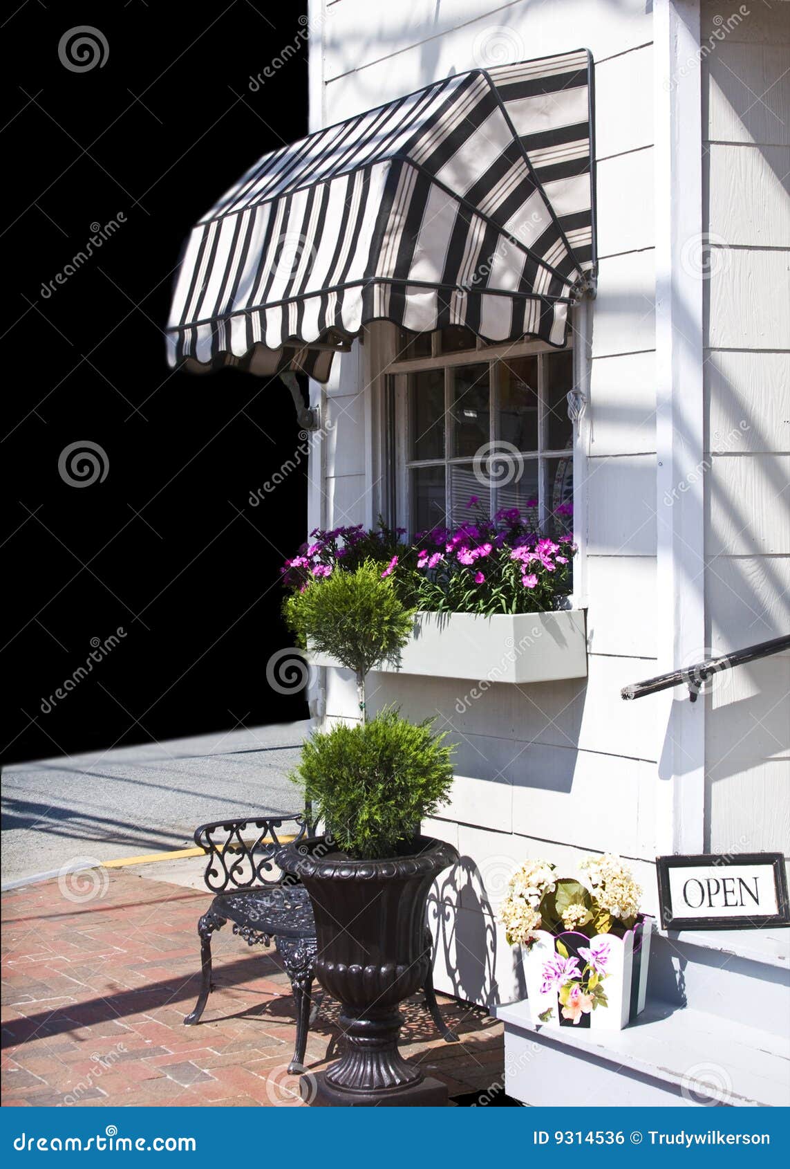 Quaint Store Front stock photo. Image of awnings, white - 9314536