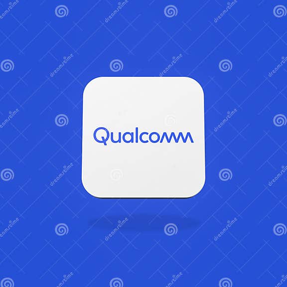Qualcomm App Icon on Flat Blue Background Editorial Image ...