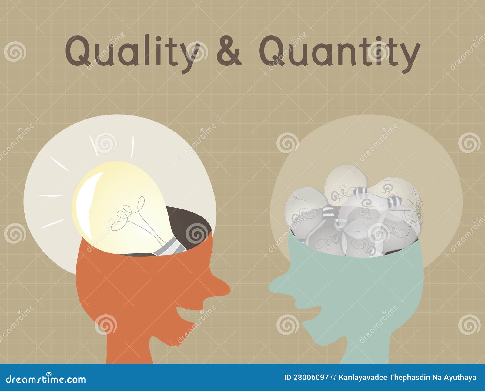 Qualidade E Quantidade, Conceptuais Ilustração Stock - Ilustração de ...