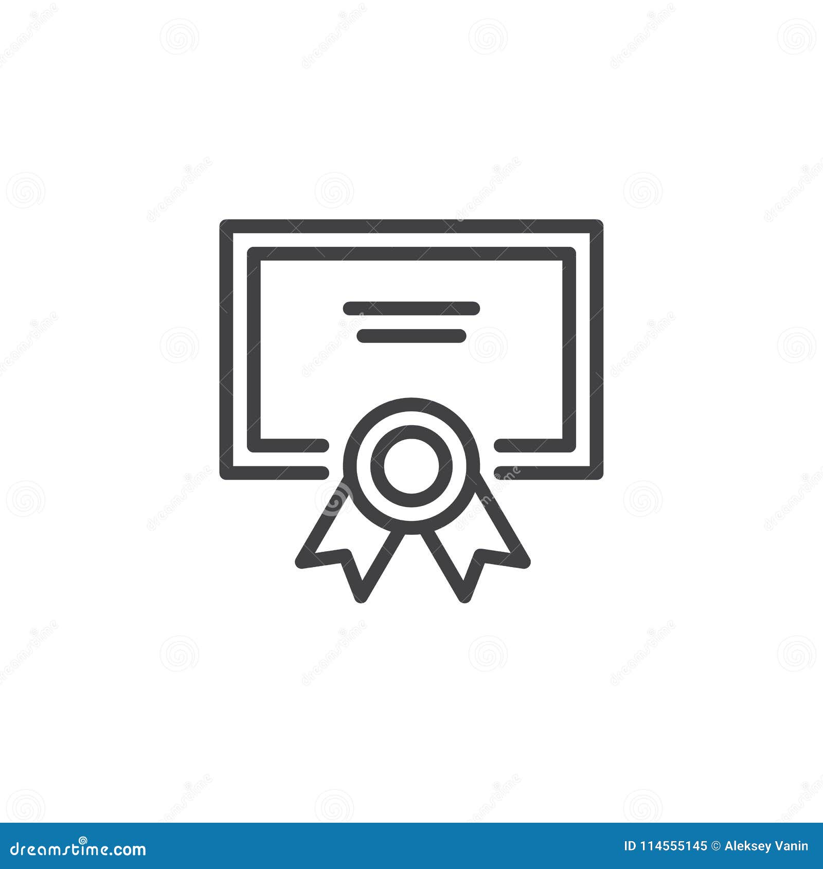 Qualification Certificate Outline Icon Stock Vector - Illustration of ...