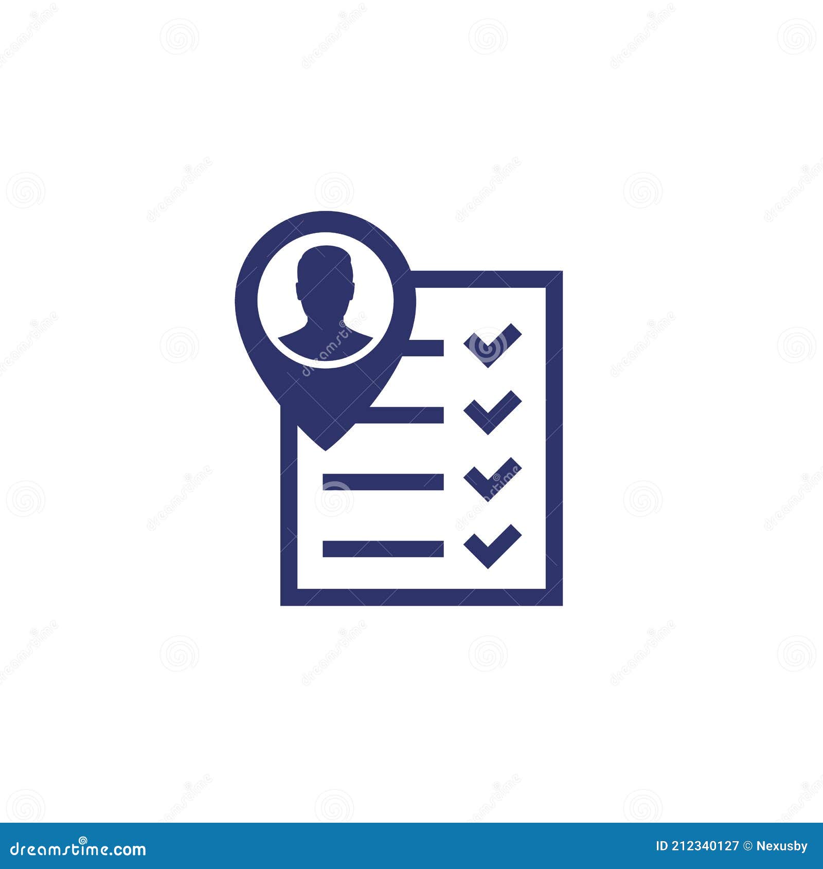 Qualification Icon, Man and Checklist on White Stock Vector ...