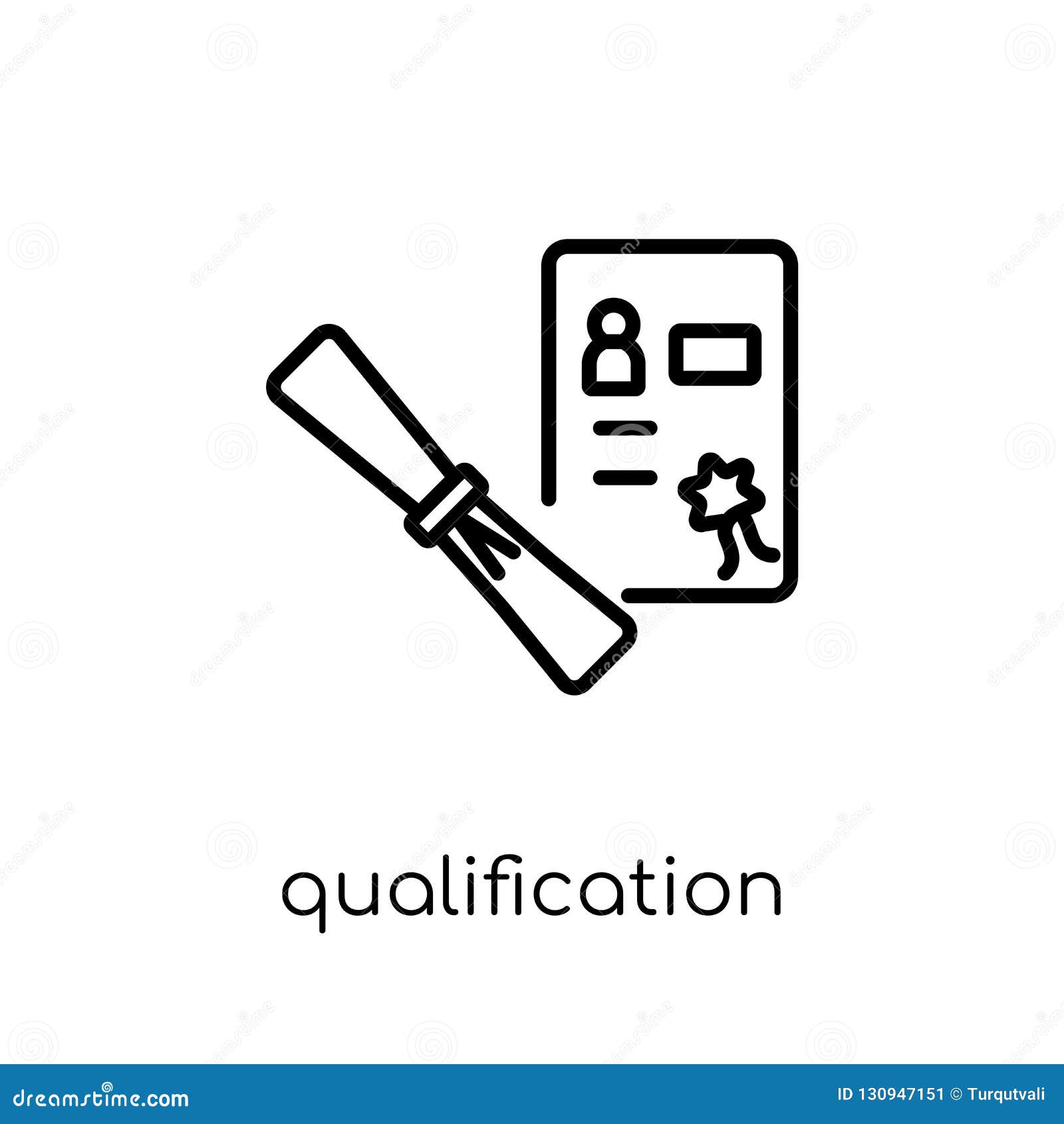 Qualification Icon. Trendy Modern Flat Linear Vector Qualification Icon ...