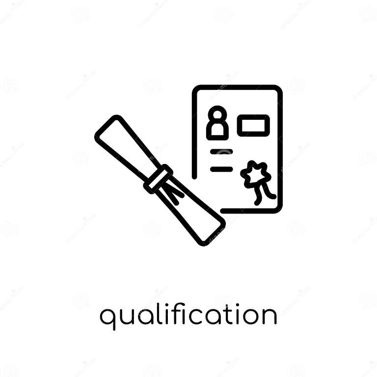 Qualification Icon. Trendy Modern Flat Linear Vector Qualification Icon ...