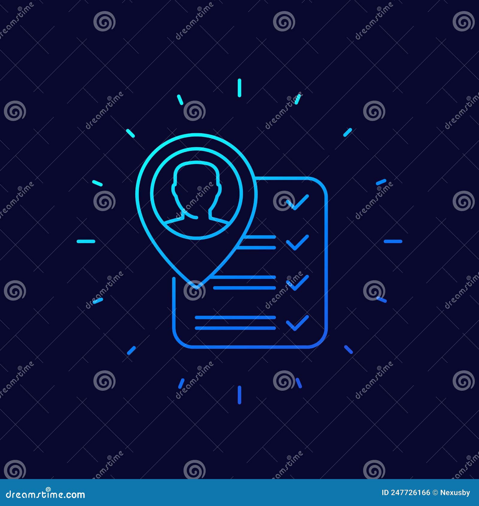 Qualification Line Vector Icon, Man and Checklist Stock Vector ...