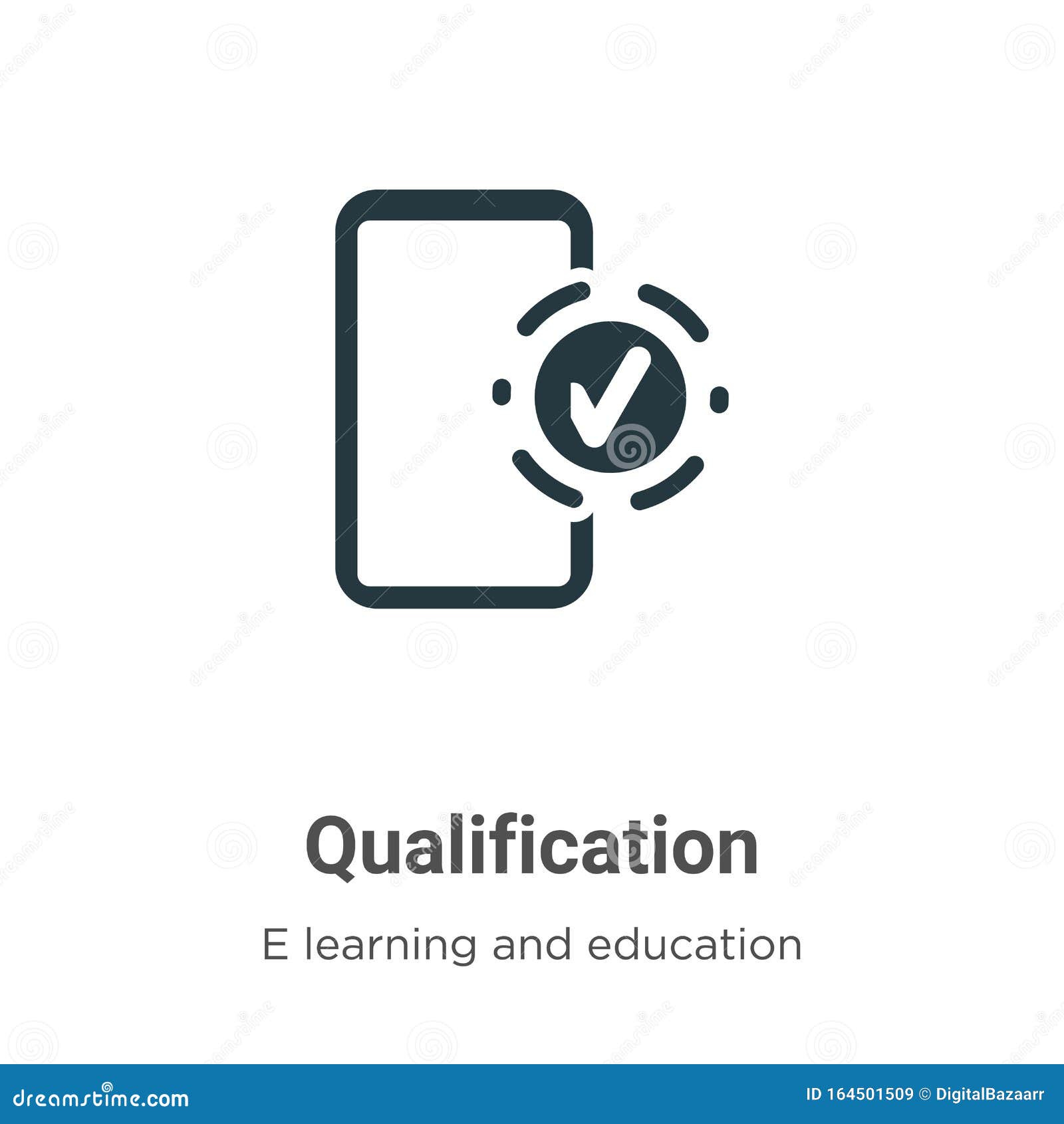 Qualification Vector Linear Icon Isolated On Transparent Background ...