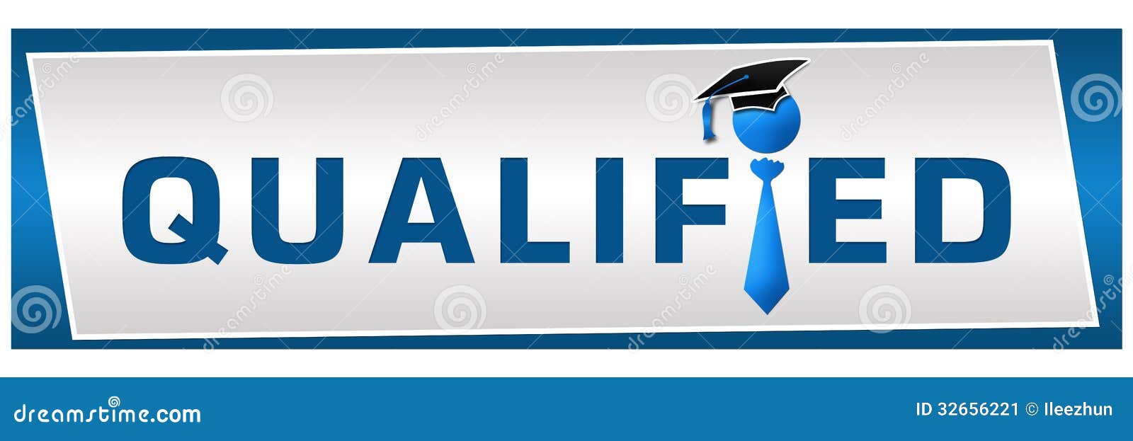Qualified Blue Banner stock illustration. Illustration of icon - 32656221