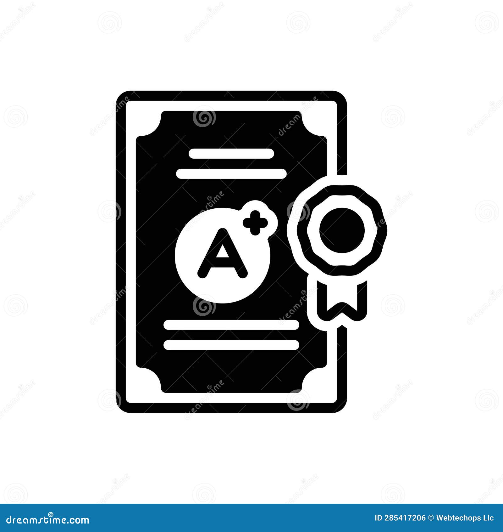 Black Solid Icon for Qualified, Eligible and Document Stock Vector ...