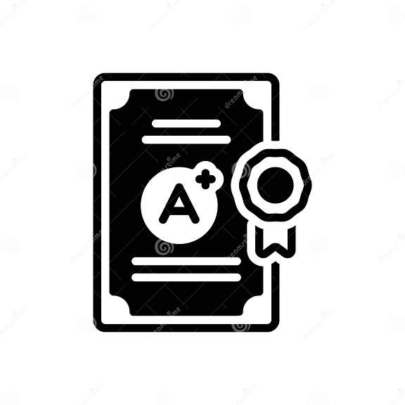 Black Solid Icon for Qualified, Eligible and Document Stock Vector ...