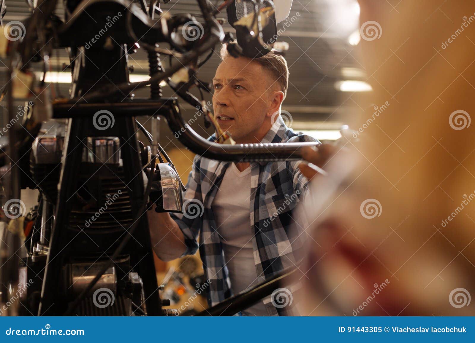 Qualified Maintenance Man Asking for Tools Stock Image - Image of ...