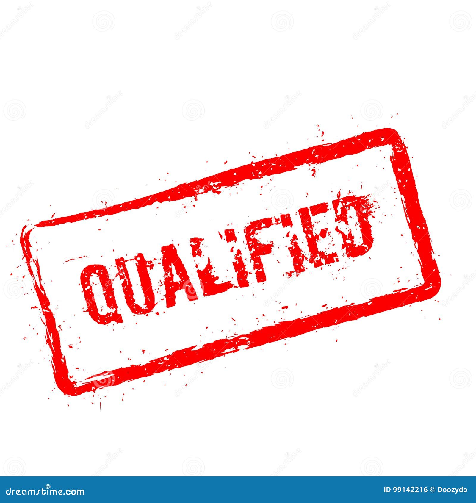 Qualified Red Rubber Stamp Isolated on White. Stock Vector ...
